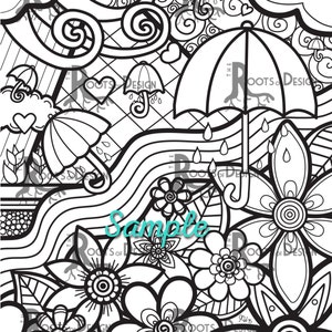 INSTANT DOWNLOAD Coloring Page - April Showers Bring May Flowers Print ...