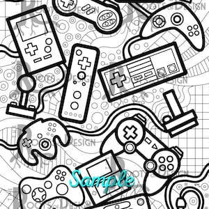 INSTANT DOWNLOAD Coloring Page - Video Game Controllers Zentangle ...