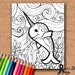 INSTANT DOWNLOAD Coloring Page - Narwhal Zentangle Inspired, Doodle Art ...
