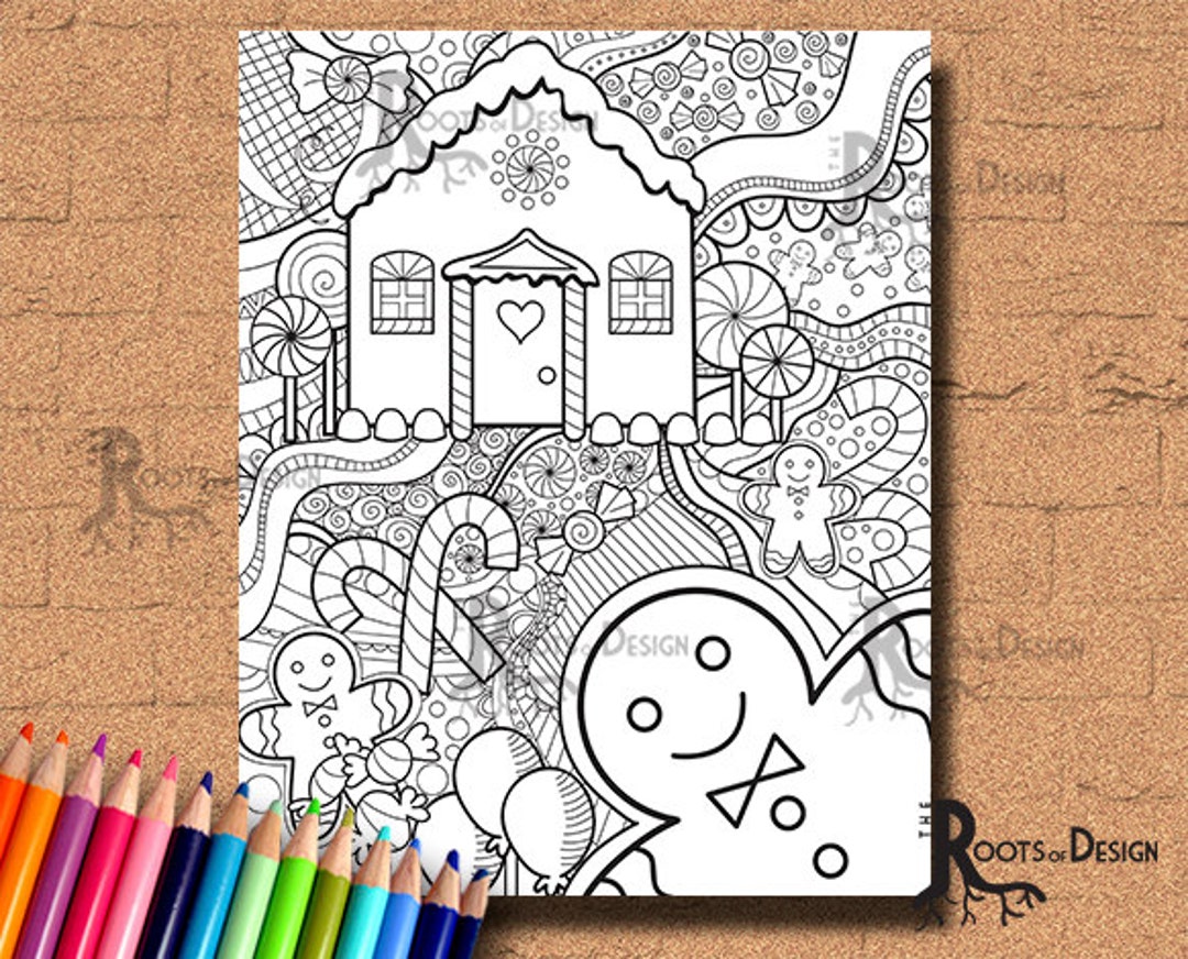 Instant Download-printable Gingerbread Man and House Holiday Zentangle ...