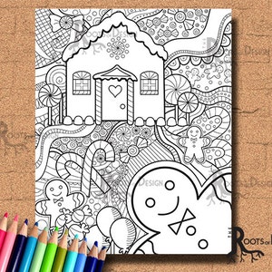 Instant Download-printable Gingerbread Man and House Holiday Zentangle ...