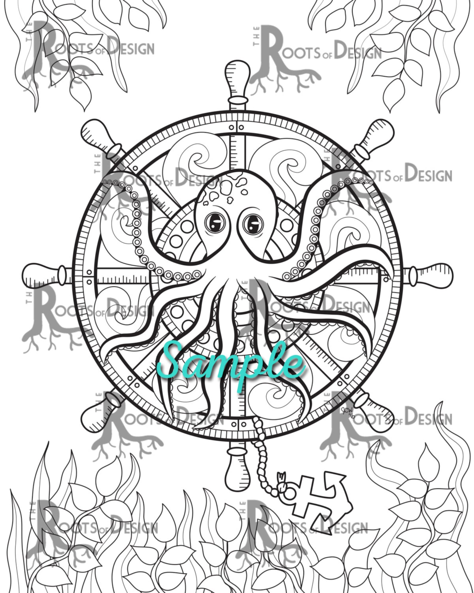 INSTANT DOWNLOAD Coloring Page Octopus Mandala Art Coloring | Etsy