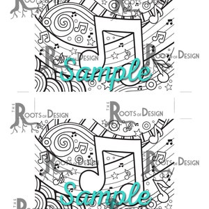 INSTANT DOWNLOAD Coloring Postcard Page - Music Zendoodle Color Your ...