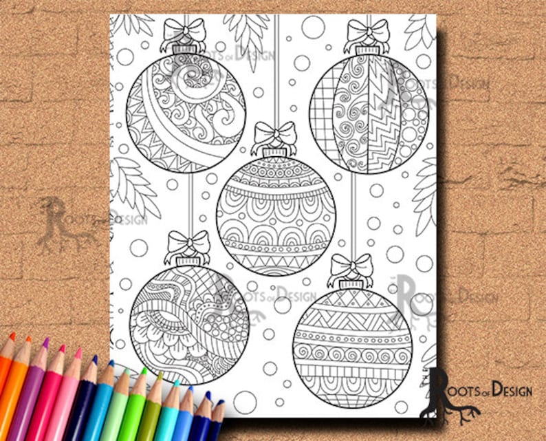 Instant Download-printable Christmas / Holiday Ornament Zentangle ...