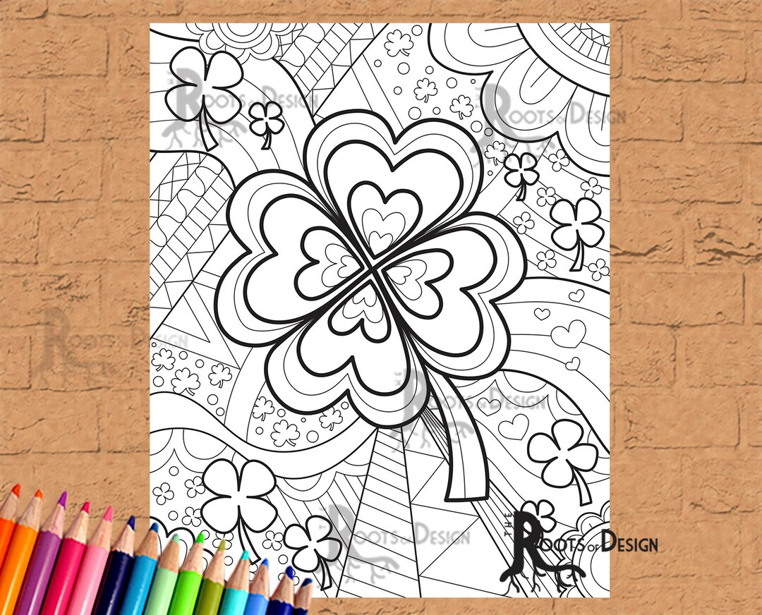 INSTANT DOWNLOAD Coloring Page - St. Patrick's Day Shamrock Print ...