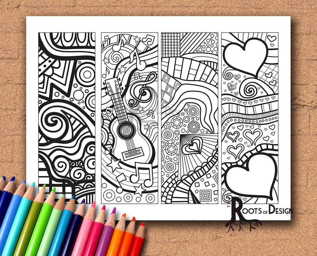 INSTANT DOWNLOAD Coloring Page - Color Your Own Fun Music and Tangle ...