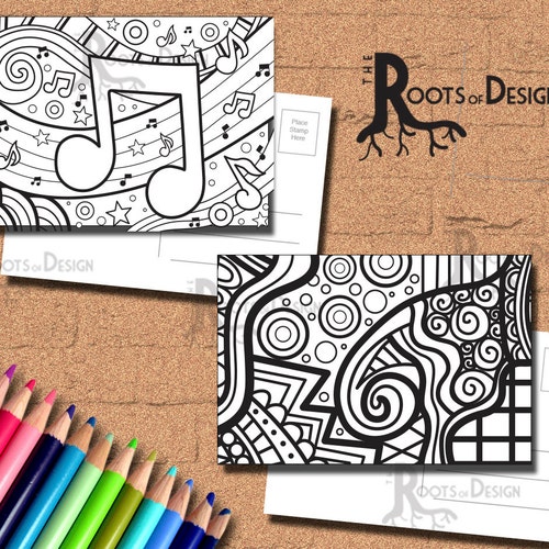 Printable Coloring Page Zentangle Music Coloring Book | Etsy