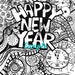 INSTANT DOWNLOAD Coloring Page - Happy New Year Art Print Zentangle ...