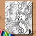 INSTANT DOWNLOAD Coloring Page - Seahorse Art Print Zentangle Inspired ...