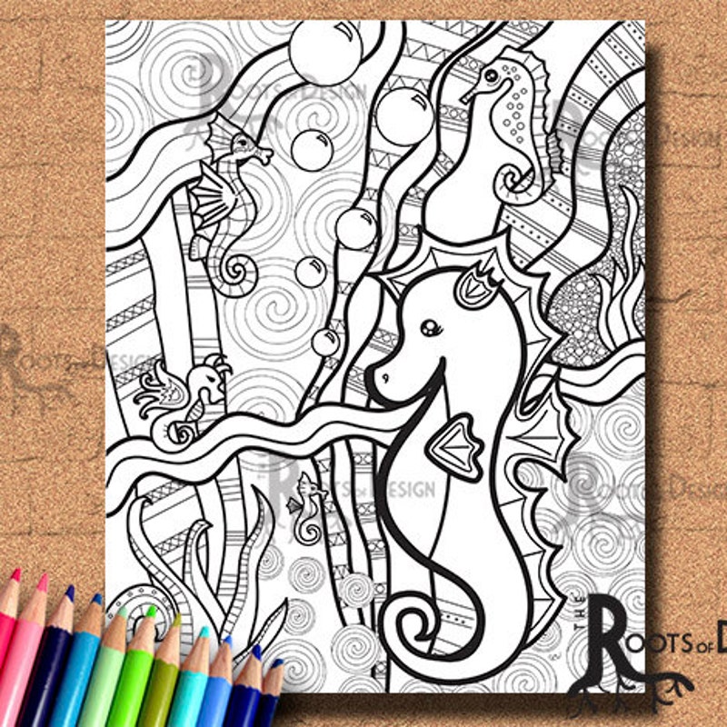 Zentangle Seahorse - Etsy UK