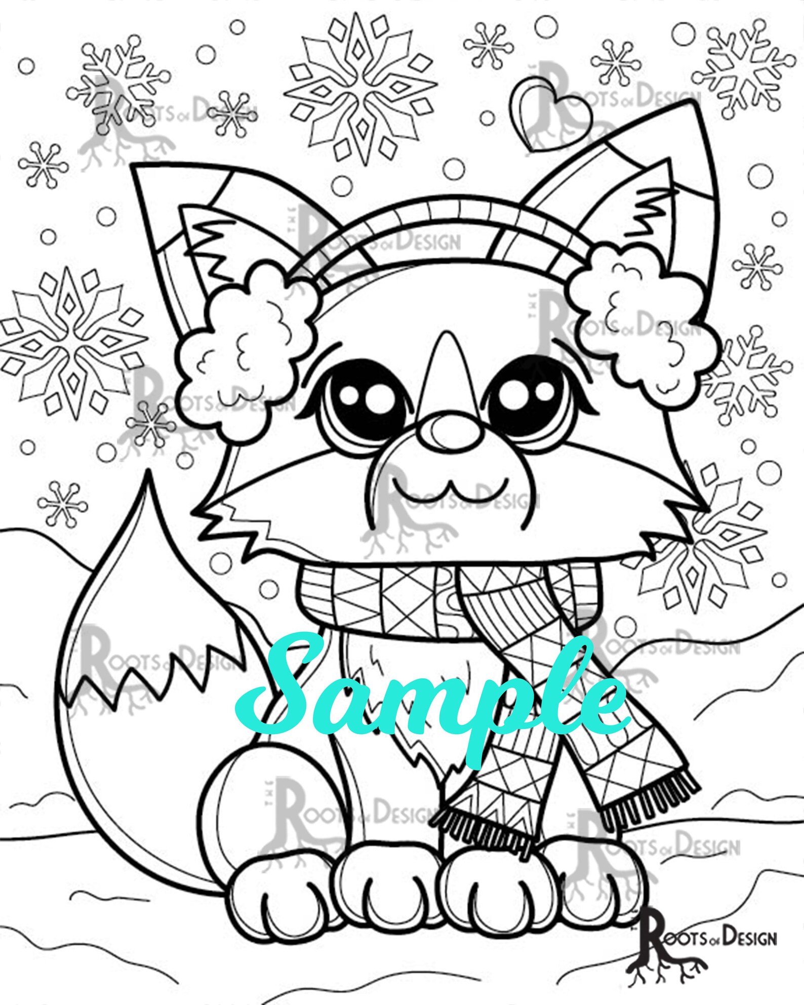 INSTANT DOWNLOAD Coloring Page Winter Forest Animals | Etsy
