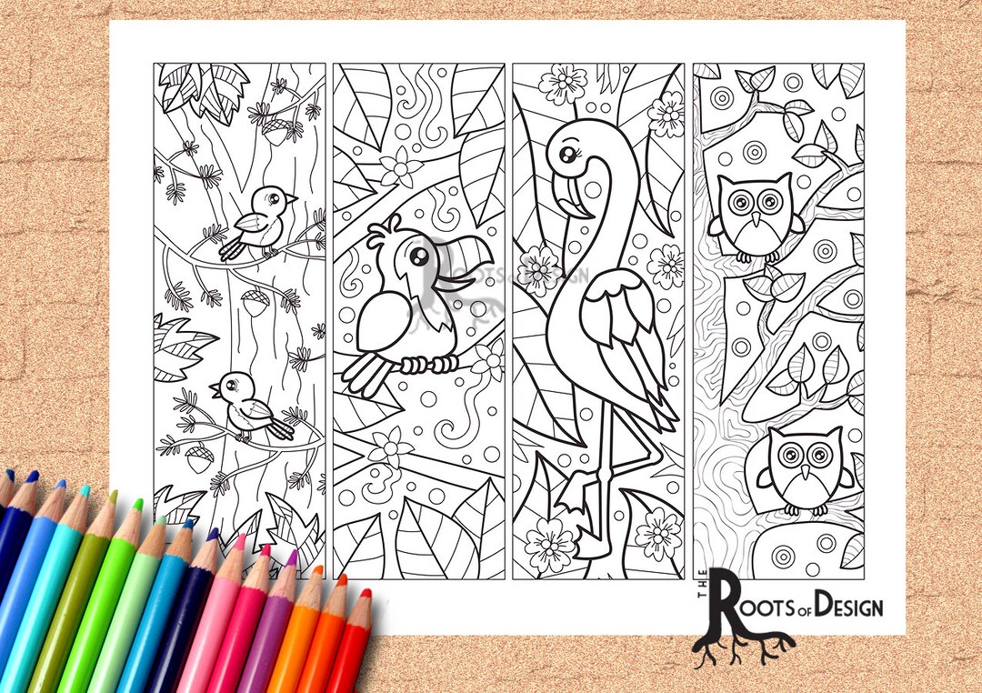 INSTANT DOWNLOAD Coloring Page - Bird Themed Color Your Own Fun ...