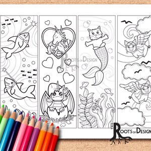 INSTANT DOWNLOAD Coloring Page - Wacky Fun Color Your Own Fun Bookmarks ...