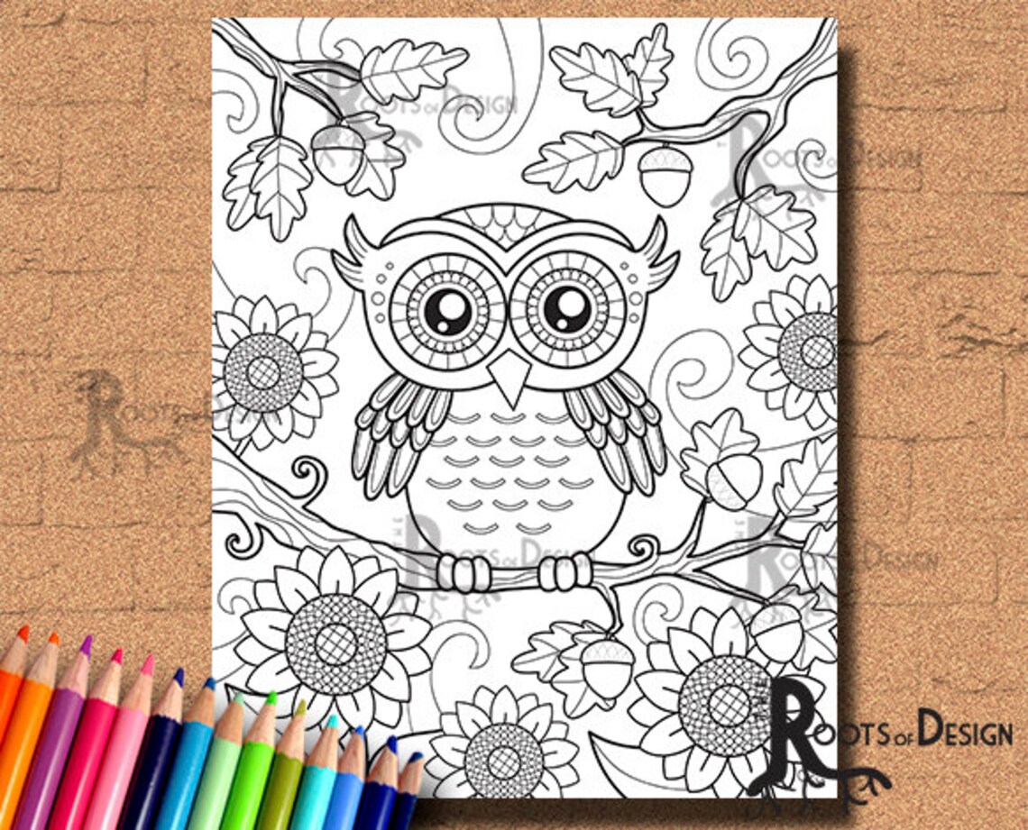INSTANT DOWNLOAD Coloring Page Autumn / Fall Coloring Pack - Etsy