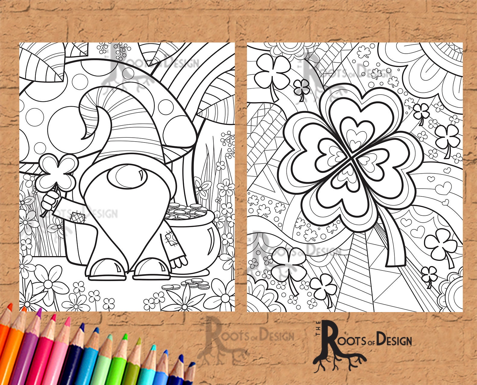 INSTANT DOWNLOAD Coloring Page St. Patrick's Day Gnome - Etsy