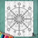 INSTANT DOWNLOAD Coloring Page - Snowflake Mandala Design, Doodle Art ...