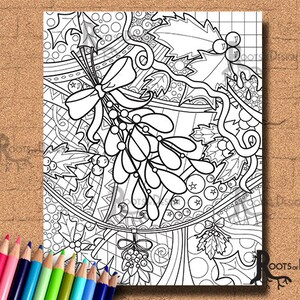 Instant Download-printable Holiday / Christmas Zentangle Inspired With ...