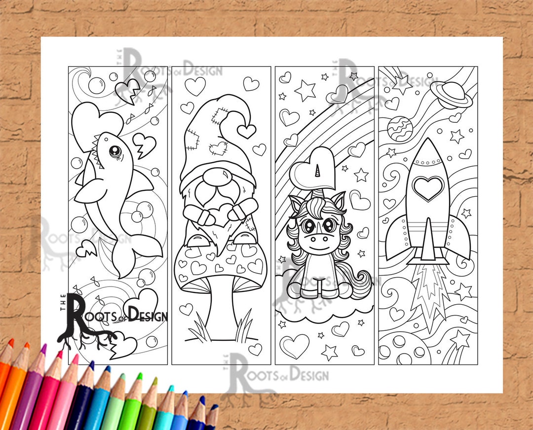 INSTANT DOWNLOAD Coloring Page - Valentine and Heart Theme Color Your ...