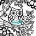 INSTANT DOWNLOAD Coloring Page - Cute Owl Zentangle Inspired, Doodle ...