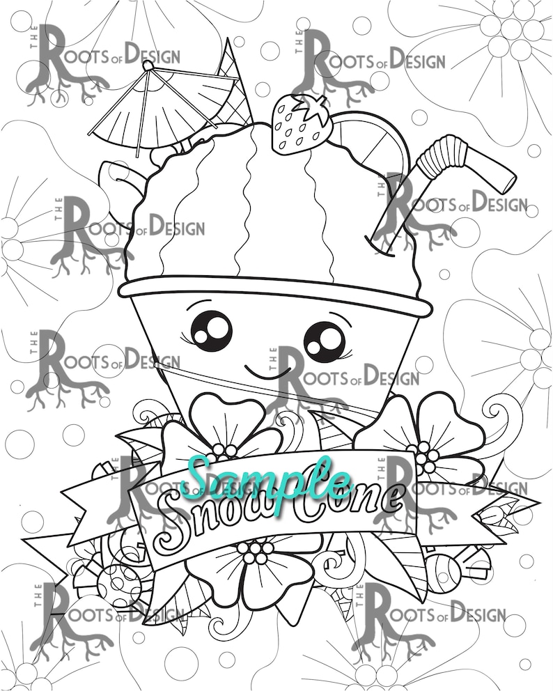 Snow Cone Coloring Pages