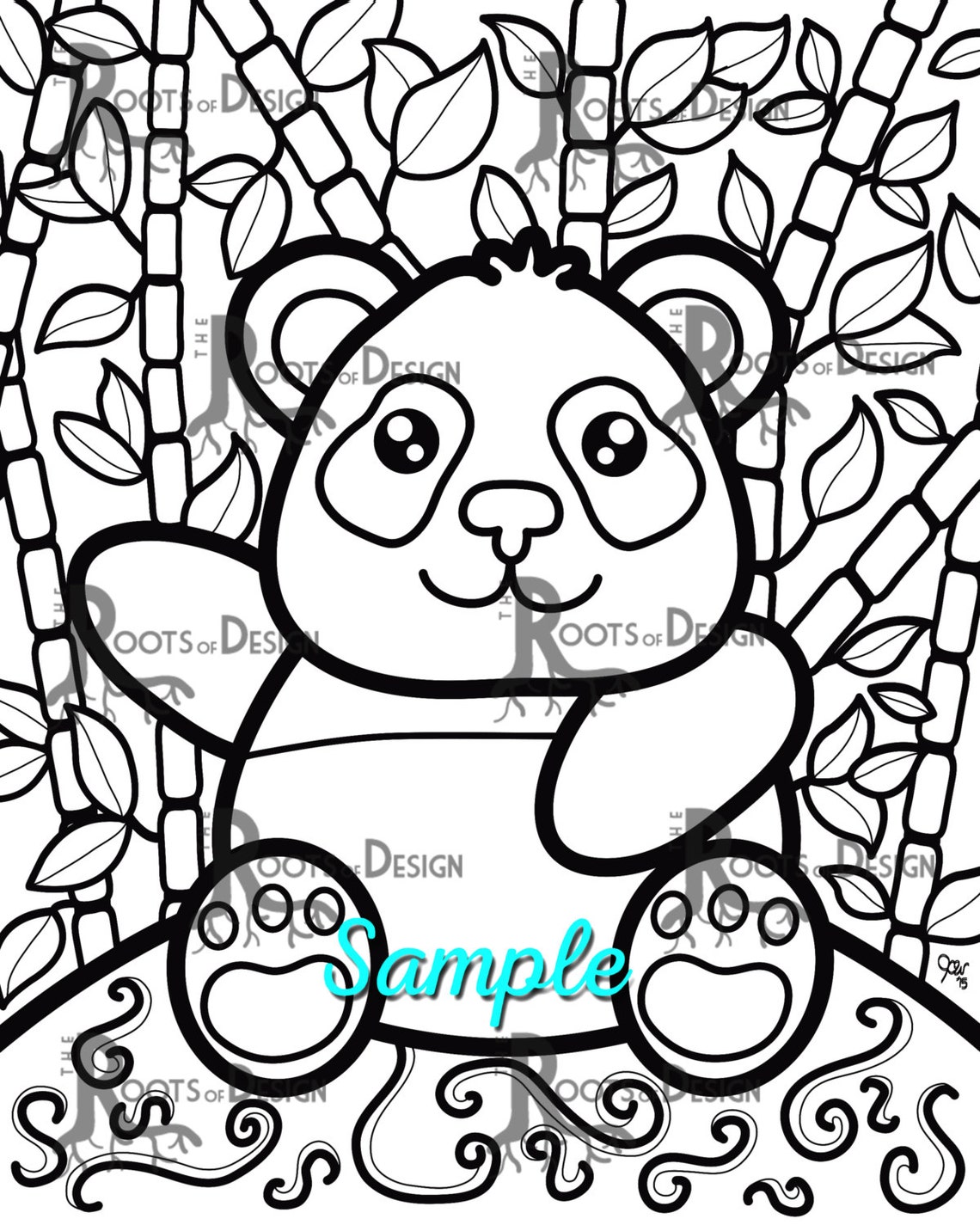 INSTANT DOWNLOAD Coloring Page Panda Coloring Print doodle | Etsy