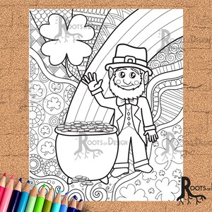 INSTANT DOWNLOAD Coloring Page - St. Patrick's Day Leprechaun Print ...