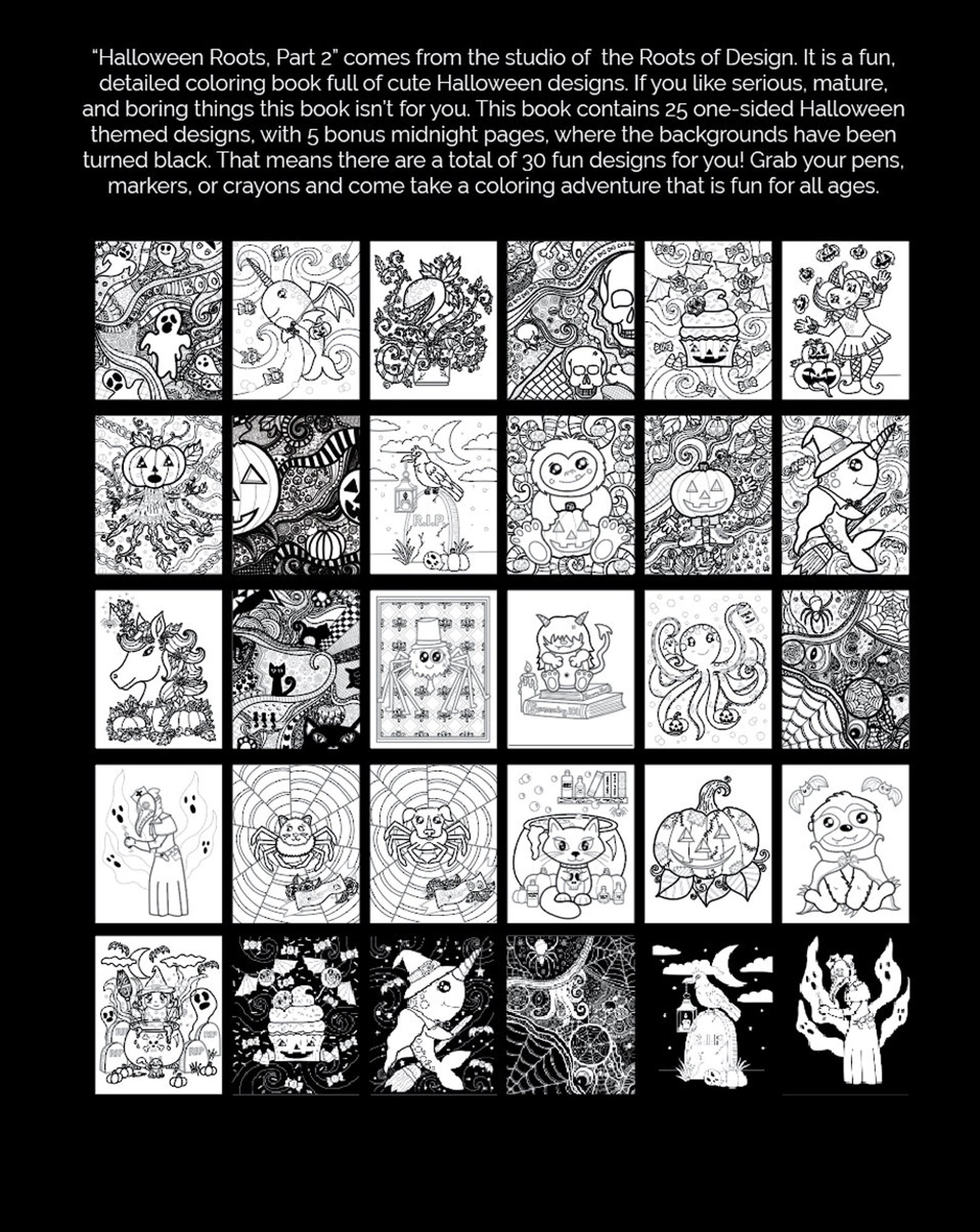INSTANT DOWNLOAD Coloring Book Halloween Roots Part 2 - Etsy