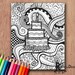 Instant Download Coloring Page / Art Print Zentangle Inspired Birthday ...