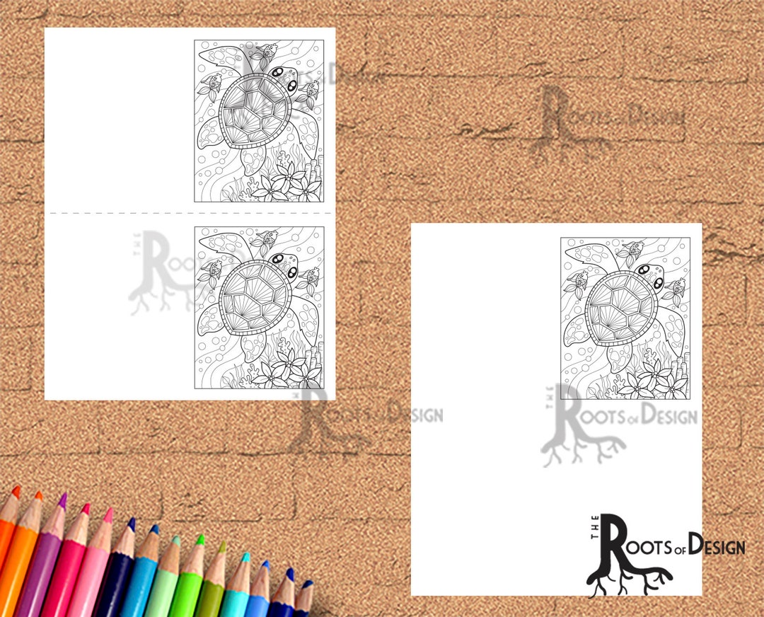 INSTANT DOWNLOAD Coloring PAGE- Sea Turtle Page Print, Doodle Art ...