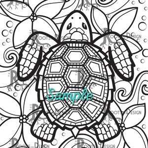 INSTANT DOWNLOAD Coloring Page - Turtle Zentangle Inspired, Doodle Art ...