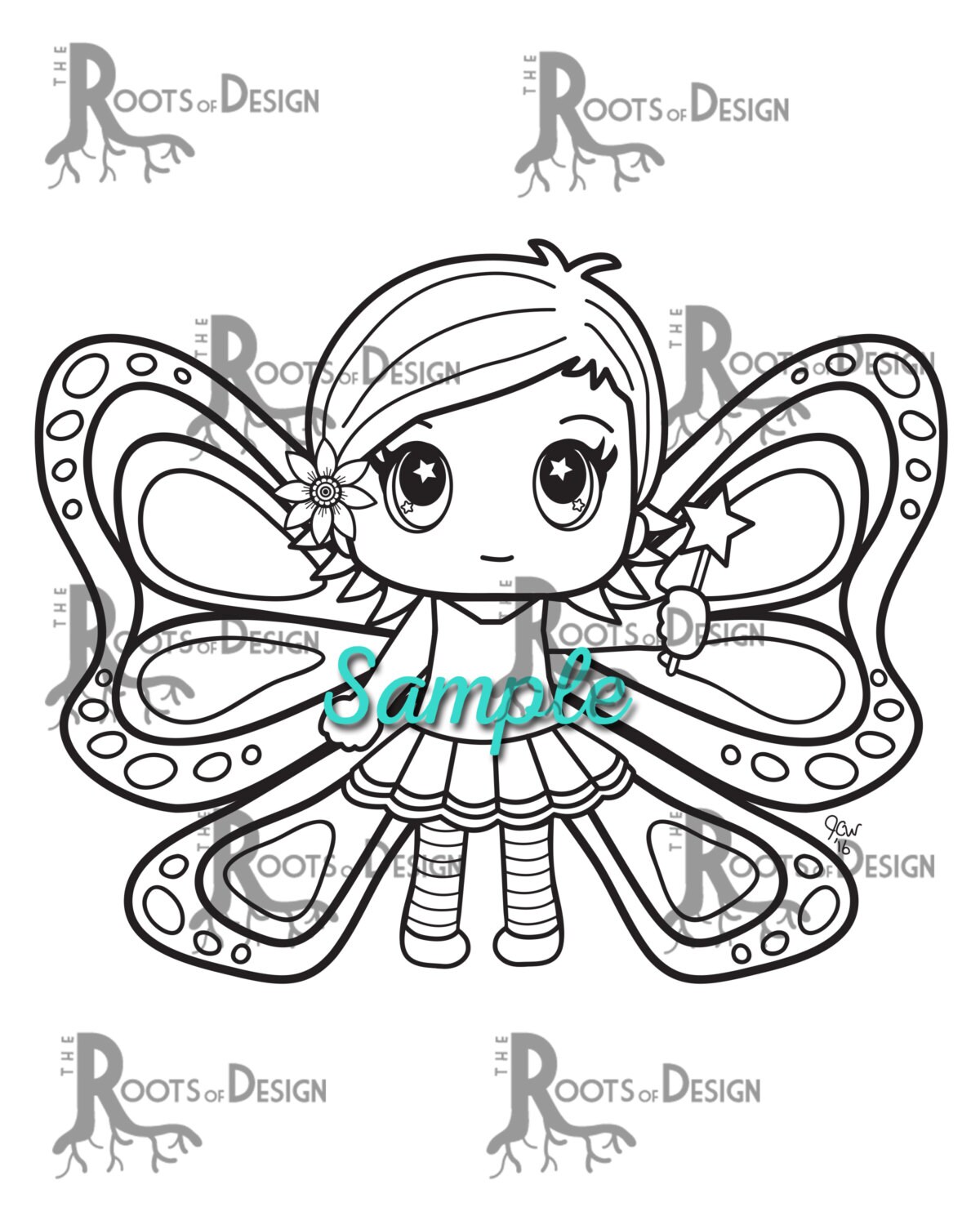 Instant Download Chibi Fairy Coloring page bundle Coloring | Etsy