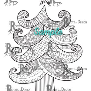 Instant Download- Printable Christmas Zentangle Inspired Christmas Tree ...