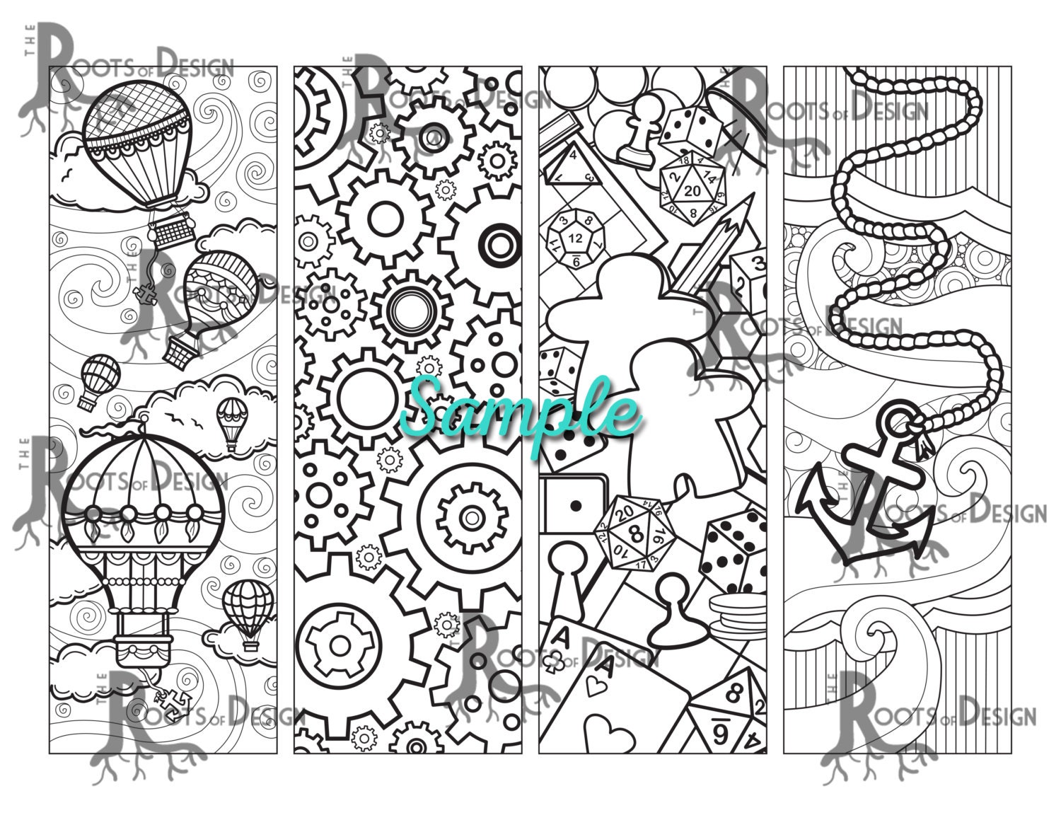 INSTANT DOWNLOAD Coloring Page - Color Your Own Fun Bookmarks Bundle ...
