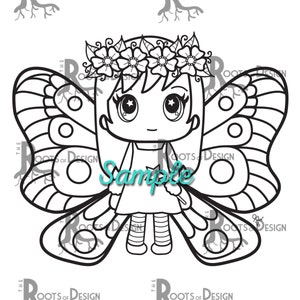 Instant Download- Chibi Fairy Coloring Page Bundle - Coloring Page or ...