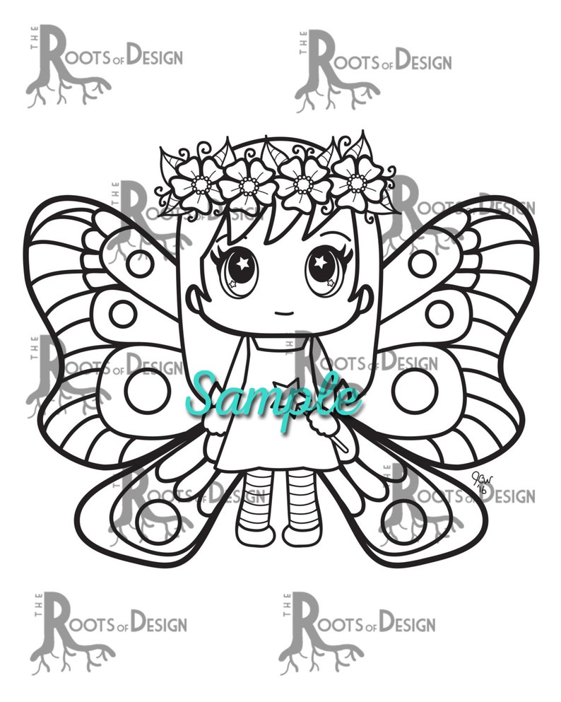 Instant Download Chibi Fairy Coloring Page Bundle Coloring - Etsy Israel