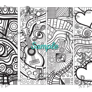 INSTANT DOWNLOAD Coloring Page - Color Your Own Fun Music and Tangle ...