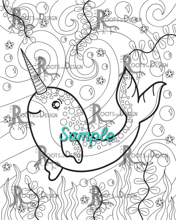 Coloring Printable Narwhal Printable Mermaid Coloring Pages With Free