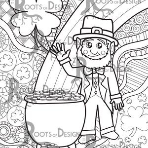 INSTANT DOWNLOAD Coloring Page St. Patrick's Day Leprechaun Print ...