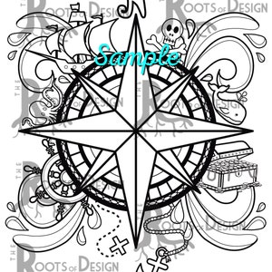 Instant Download- Pirate Style Coloring Bundle - Coloring Page or Print ...