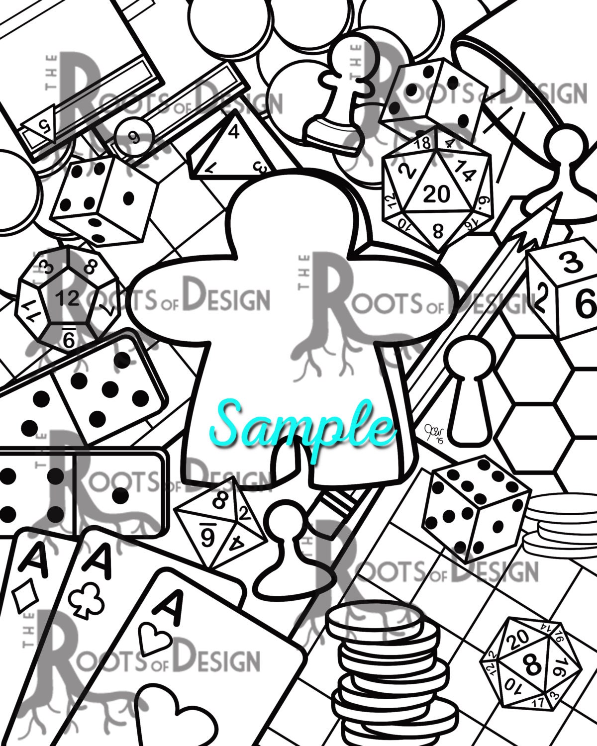 INSTANT DOWNLOAD Coloring Page Tabletop Gaming Coloring | Etsy