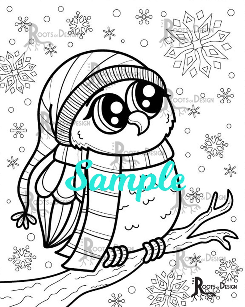INSTANT DOWNLOAD Coloring Page Winter Forest Animals | Etsy