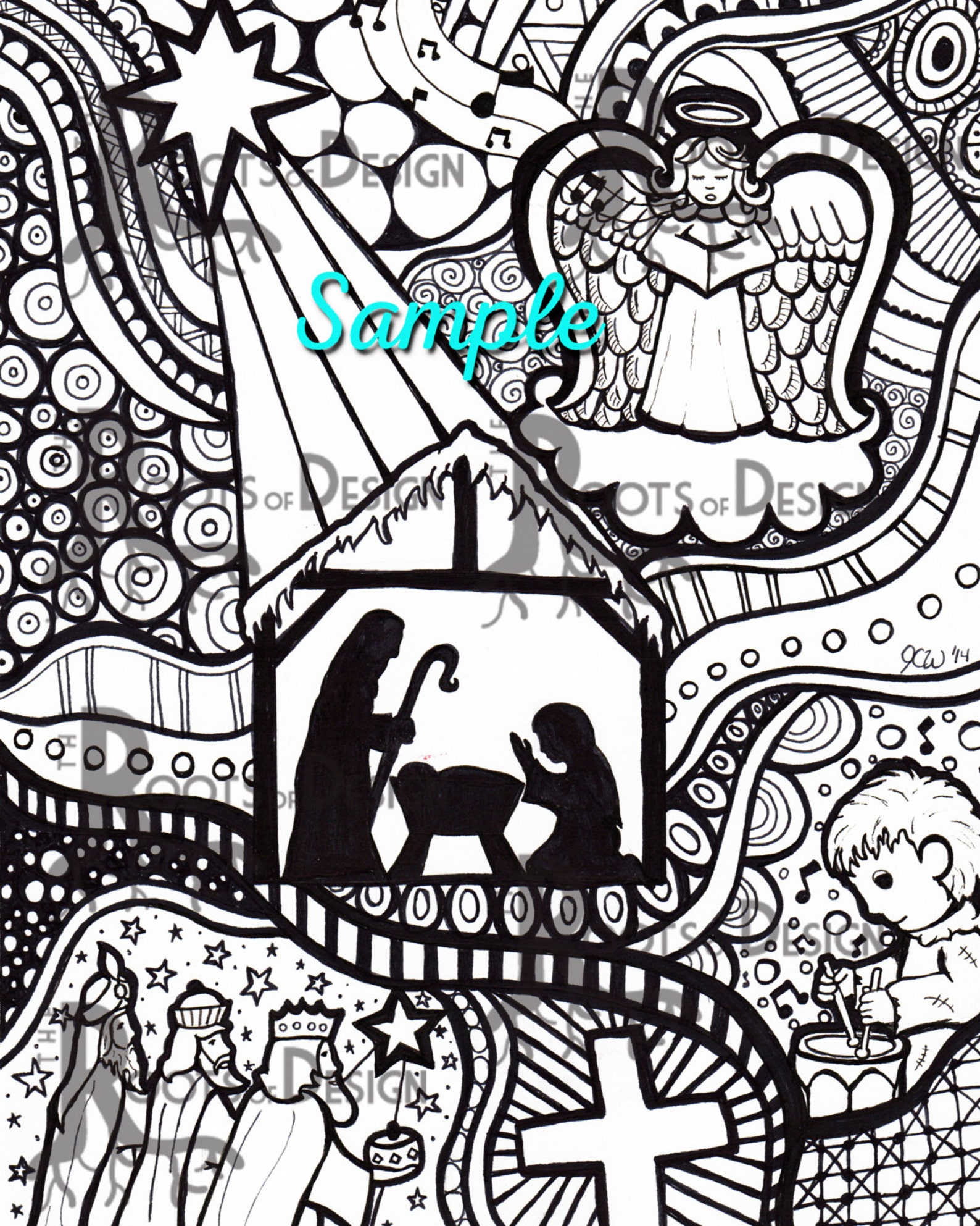 Instant Download Printable Christmas Zentangle Inspired - Etsy