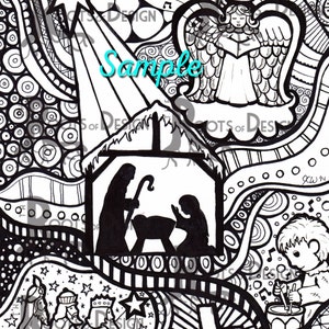 Instant Download- Printable Christmas Zentangle Inspired Nativity Scene ...