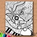 INSTANT DOWNLOAD Coloring Page Music Art Print Zentangle Inspired ...
