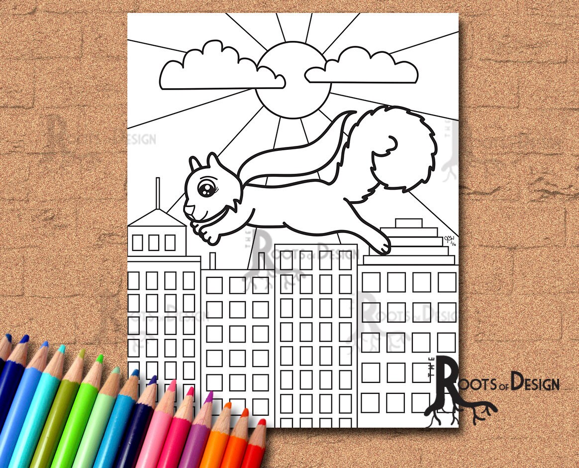 Flying Squirrel Coloring Pages