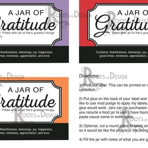 INSTANT DOWNLOAD Jar of Grateful Printable Jar Label- Great Gag Gift or ...