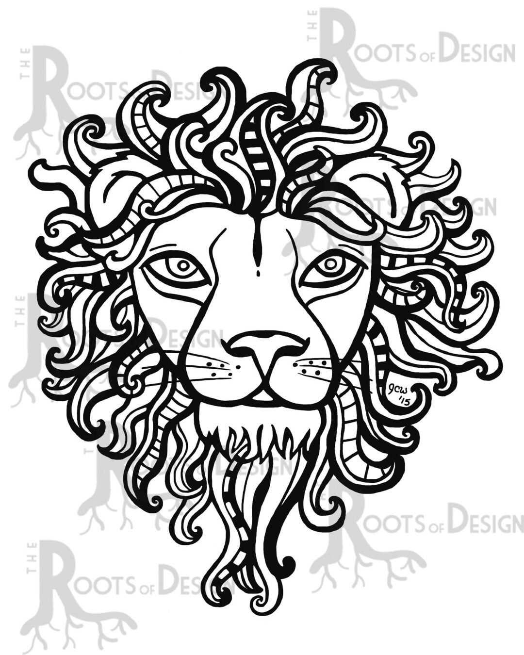 INSTANT DOWNLOAD Coloring Page - Lion Art Print Zentangle Inspired ...