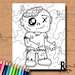 INSTANT DOWNLOAD Cute Zombie Coloring Coloring Page Print - Etsy