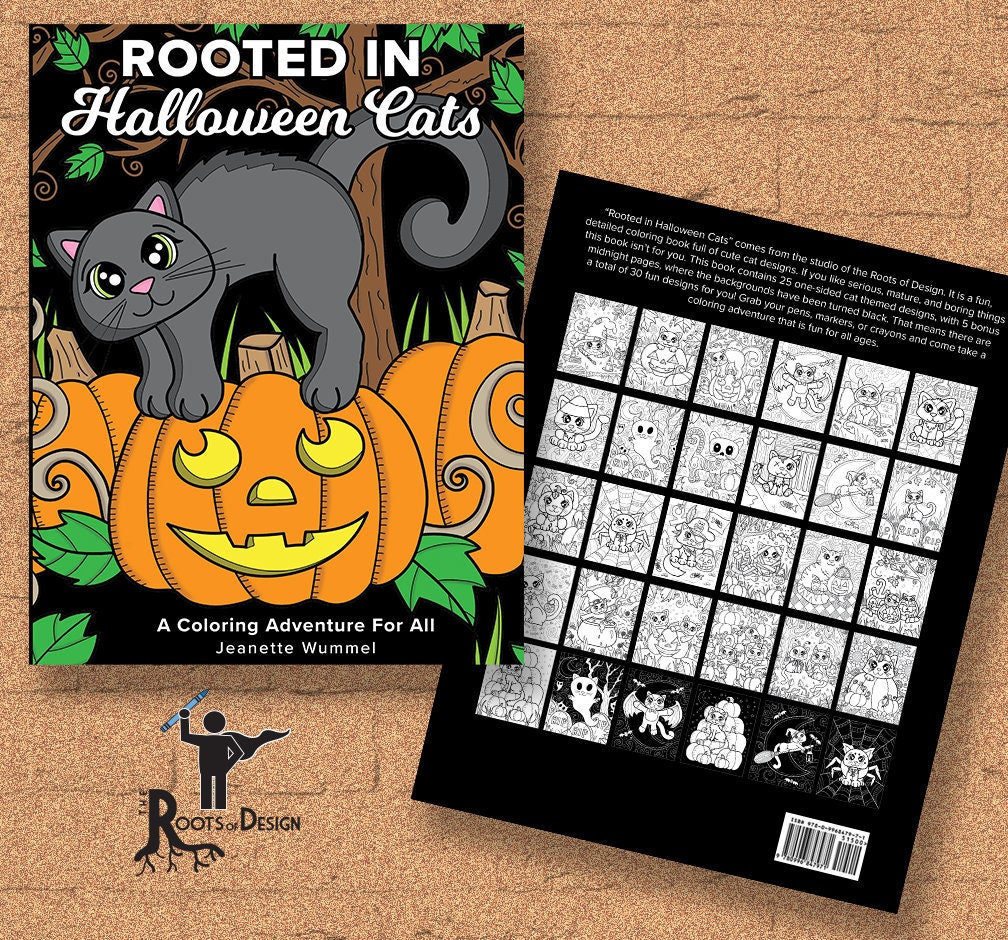 INSTANT DOWNLOAD Coloring Book Rooted in Halloween Cats - Etsy