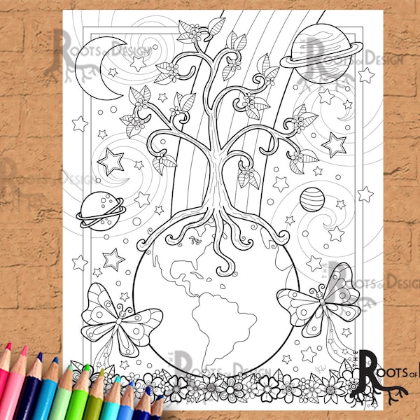 Save the Earth Coloring Page - Etsy